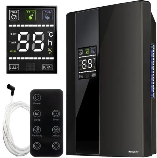 Ruhhy 21847 Odvlhčovač vzduchu 90 W, 1800 ml černá