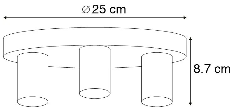 Stropní svítidlo Art Deco zlaté kulaté - Facil 3