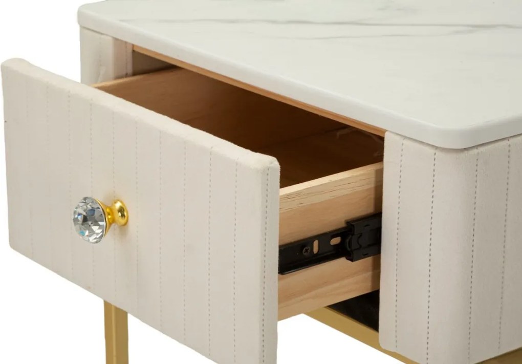Sada odkládacích stolků Waverly 45 cm krémová
