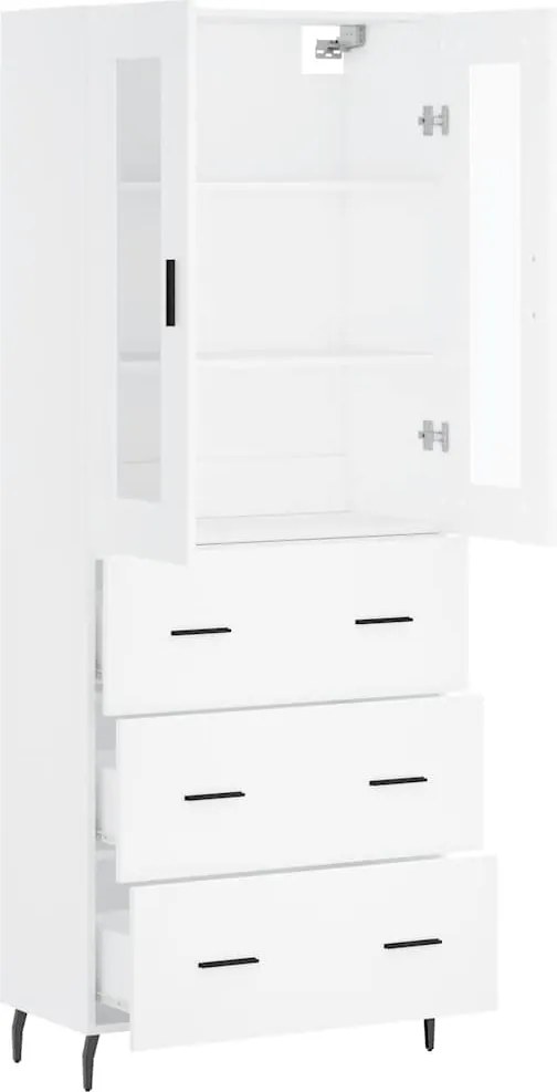 Skříň highboard bílá 69,5 x 34 x 180 cm kompozitní dřevo 3198417