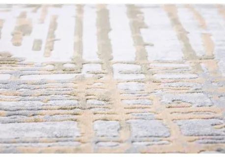 koberec AKRYL USKUP Abstrakce 353 slonová kost / žlutá velikost 80x300 cm | krásné koberce cz