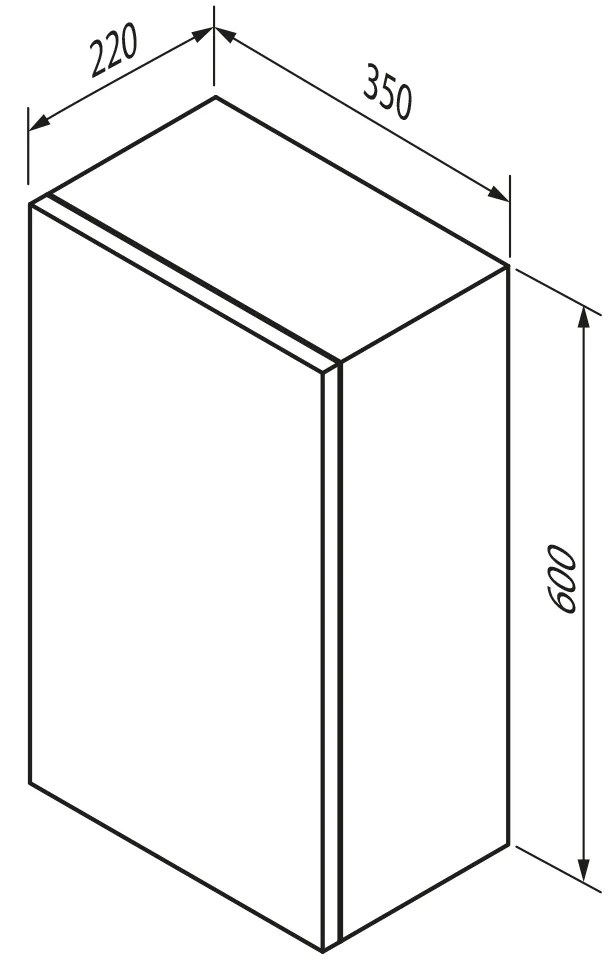 Sapho ESPACE skříňka 35x60x22cm, 1x dvířka, levá/pravá, dub stříbrný - ESC430-1111