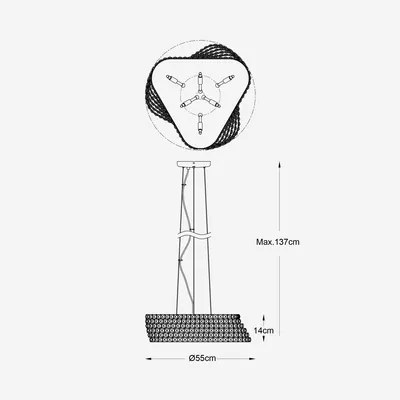 Lustr na lanku BABYLON zlatý
