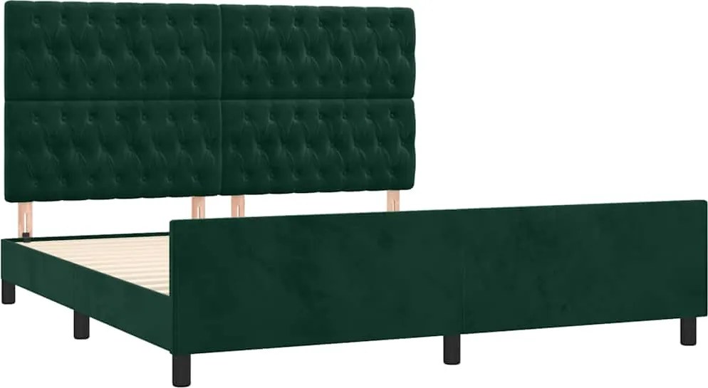 Rám postele s čelem tmavě zelený 180x200 cm samet 3125955