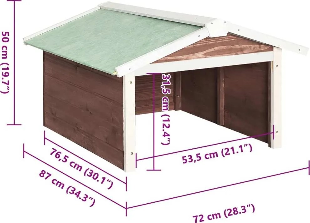 vidaXL Garáž na robotickou sekačku 72x87x50 cm a bílá jedle [170880] Barva: Šedá