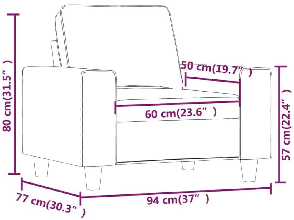 Petromila Křeslo světle šedé 60 cm textil