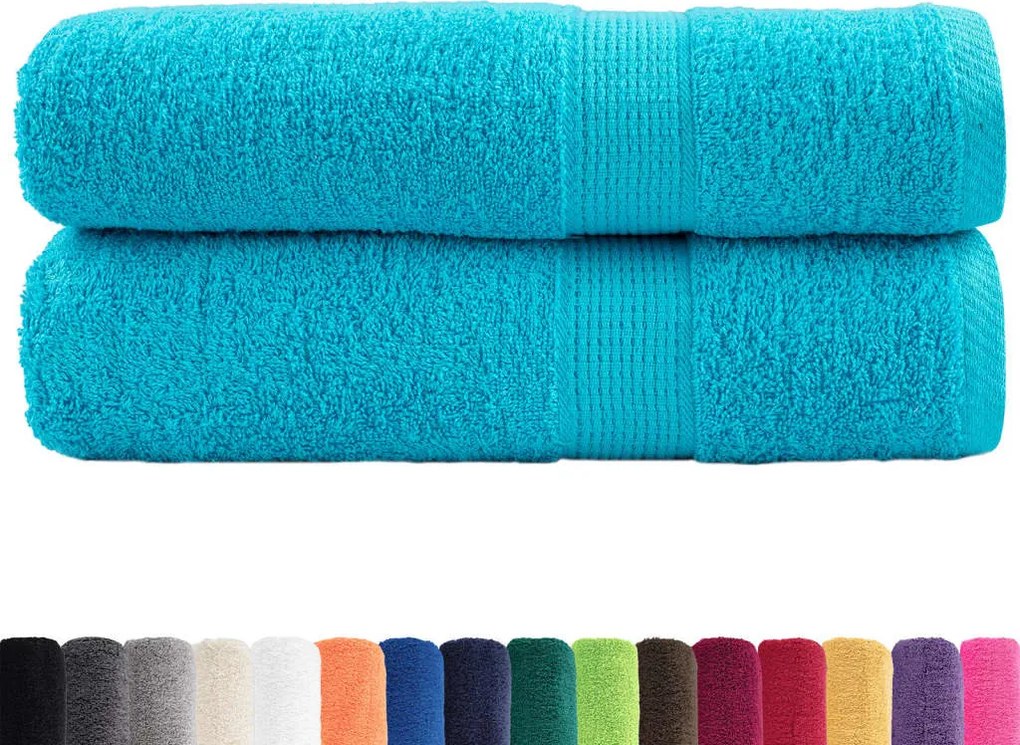 Premium ručníky SOLUND 2 ks tyrkysové 70 x 140 cm 600 g/m² 137452