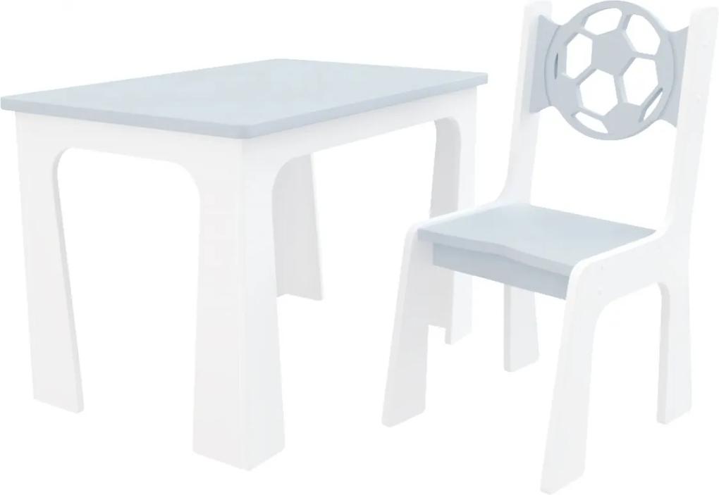 Stůl a židle míč šedo-bílá