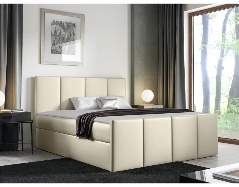 Kontinentální postel Bautista, Rozměr postele: 180x200, Barva:: ekokůže Soft 011 (černá)