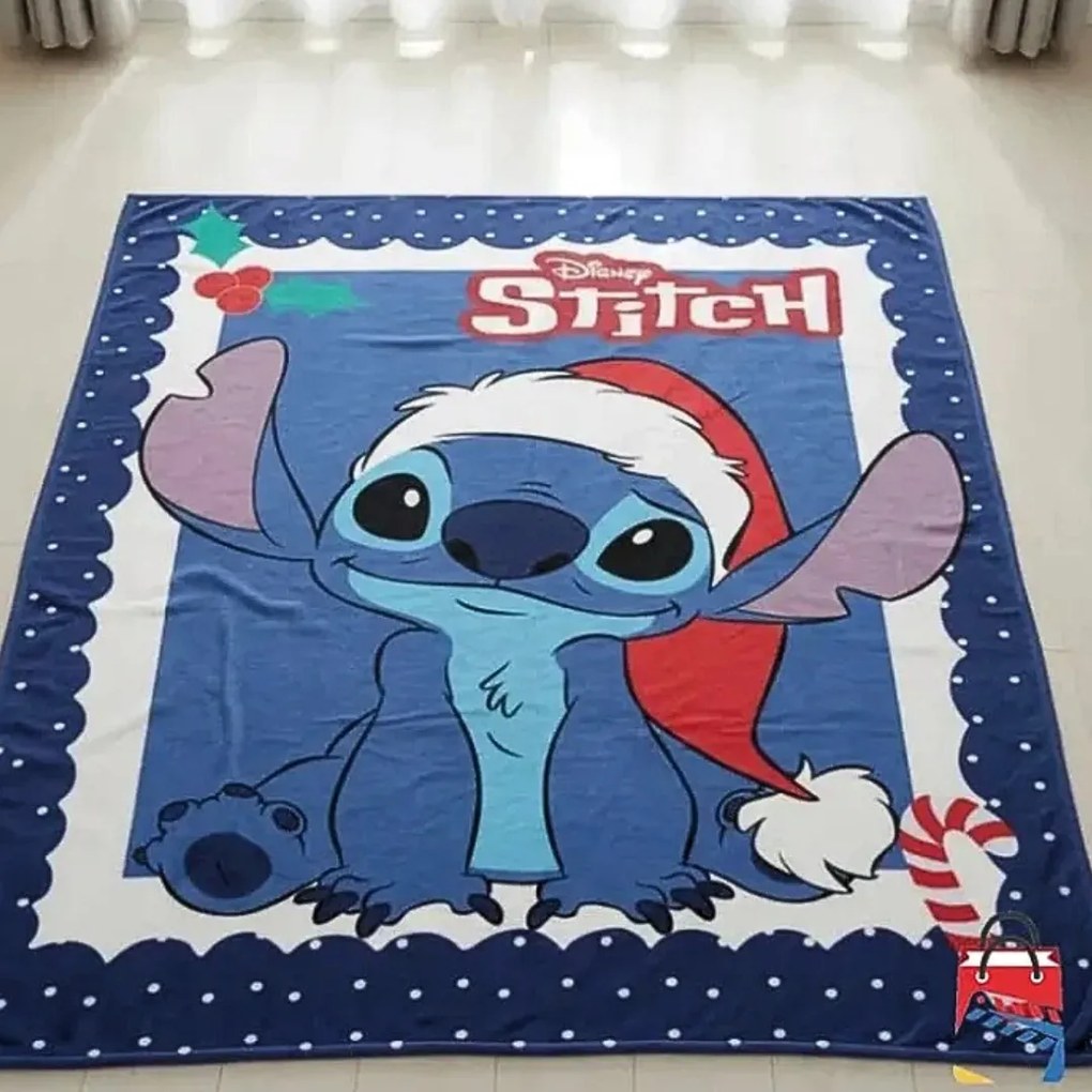 Deka dětská Stitch modrá flecee 140x100cm Faro
