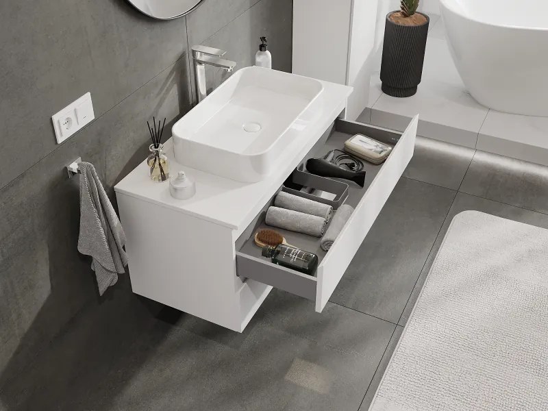Mexen Orio, koupelnová skříňka 100 cm, 2 zásuvky, bílá matná, 91A10-10047-2-BFF01