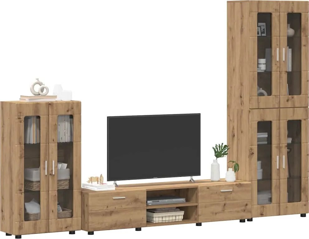 Sestava TV skříněk FLORIN 3 ks Artisanový dub Kompozitní dřevo 3397963