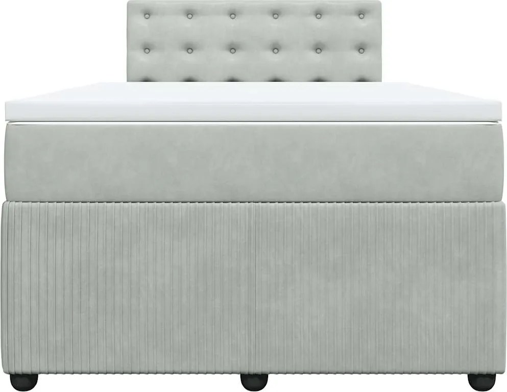 Box spring postel s matrací světle šedá 120x190 cm samet 3289998