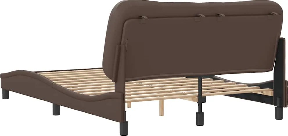 Rám postele bez matrace Hvar hnědý 120x200 cm umělá kůže 3207990