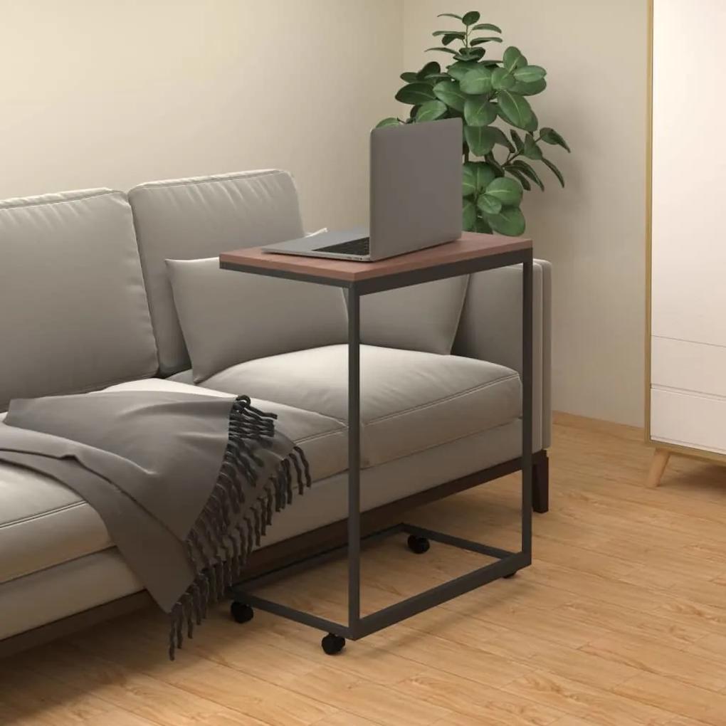 vidaXL Odkládací stolek s kolečky 55x35x70 cm kompozitní dřevo [343103] Barva: Černá a hnědá
