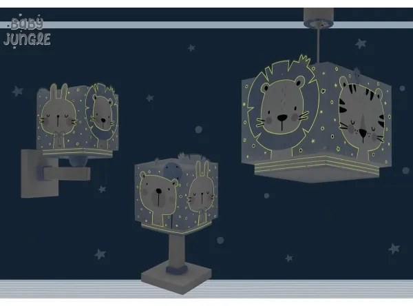 Dalber 63111T - Dětská lampička JUNGLE 1xE14/8W/230V modrá