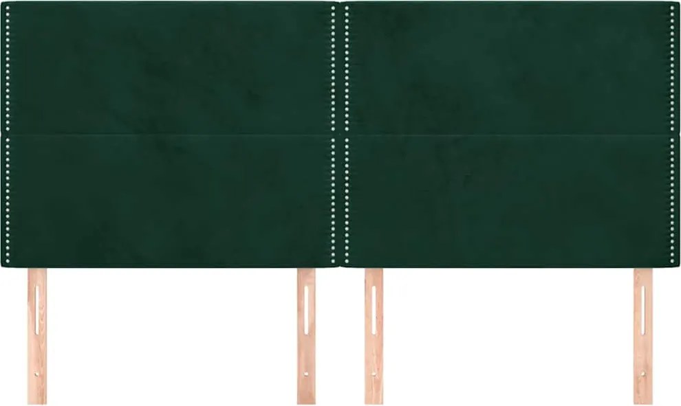 Čelo postele tmavě zelené 200x5x118/128 cm sametové 3116261