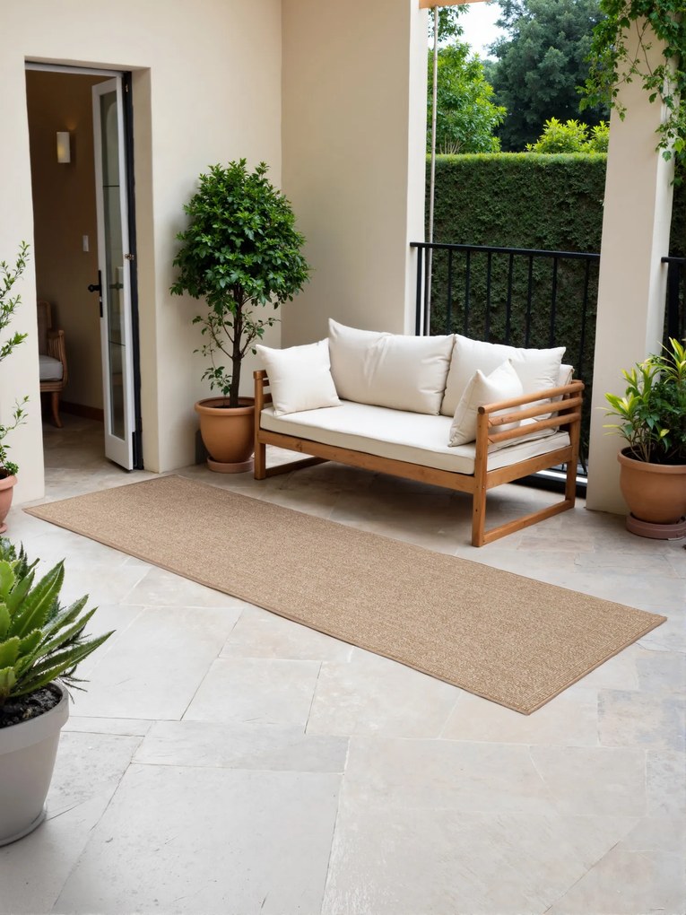 NORTHRUGS, Běhoun Duet Kona 106250 Beige/White - na ven i na doma, 80x250, béžová, chodba / předsíň