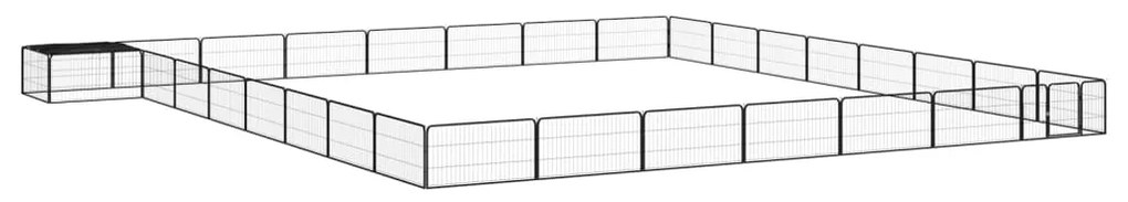 32panelová ohrádka pro psy černá 100 x 50 cm práškovaná ocel