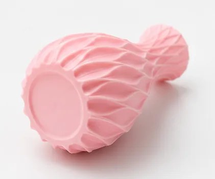váza, styl moderní, plast, 14x7,6x7,6 cm, růžová, Dekorino VD0260011