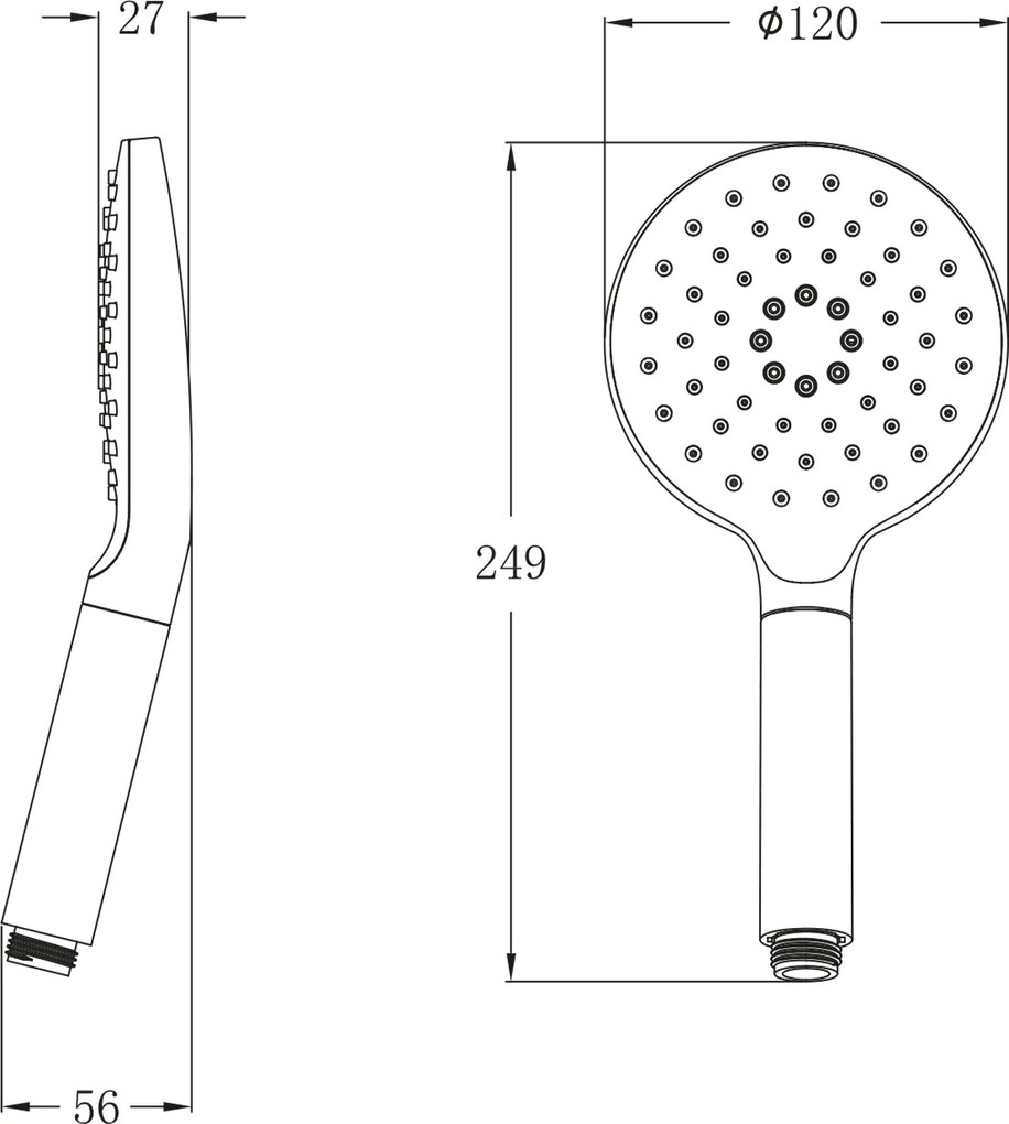 Sapho Sapho, Ruční sprchová hlavice otočná, 3 režimy sprchování, průměr 120 mm, ABS/chrom, 1204-32