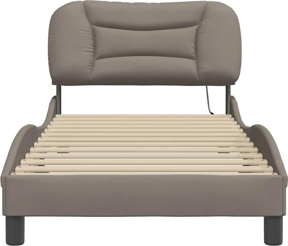 Rám postele s LED bez matrace Hvar Taupe 90x200 cm Látka 3213680