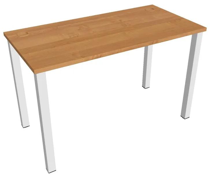 Stůl pracovní rovný 120 cm hl. 60 cm - Hobis Uni UE 1200 Dekor stolové desky: olše, Barva nohou: bílá