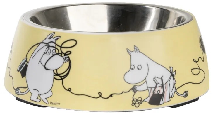 Miska pro psy Moomin Pets M, žlutá