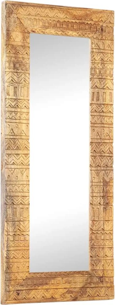 Ručně vyřezávané zrcadlo 110 x 50 x 2,5 cm masivní mangovník 321649