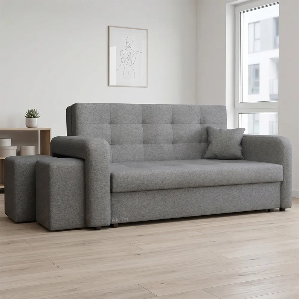 Pohovka VIVA III HOME + 2x taburet v ceně | 178 cm | LEVÁ | rozkládací + úložný prostor | VÝBĚR TKANIN