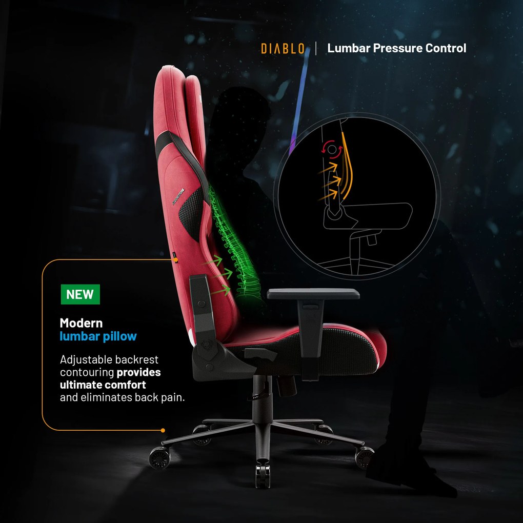 Herní židle Normal Size, červený-černý: Diablo X-One Prime Bloody Mary