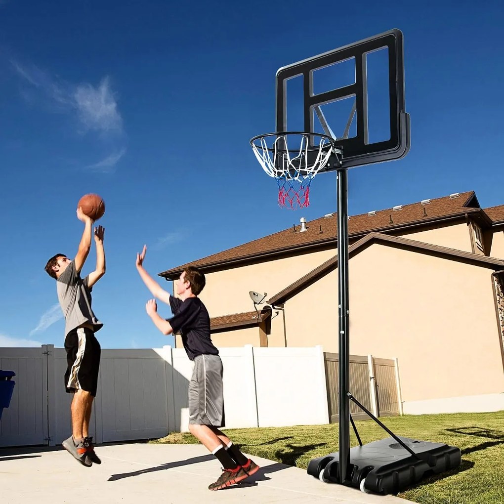 Costway Basketbalový stojan 130–305 cm se sítí a 2 koly, výškově nastavitelná