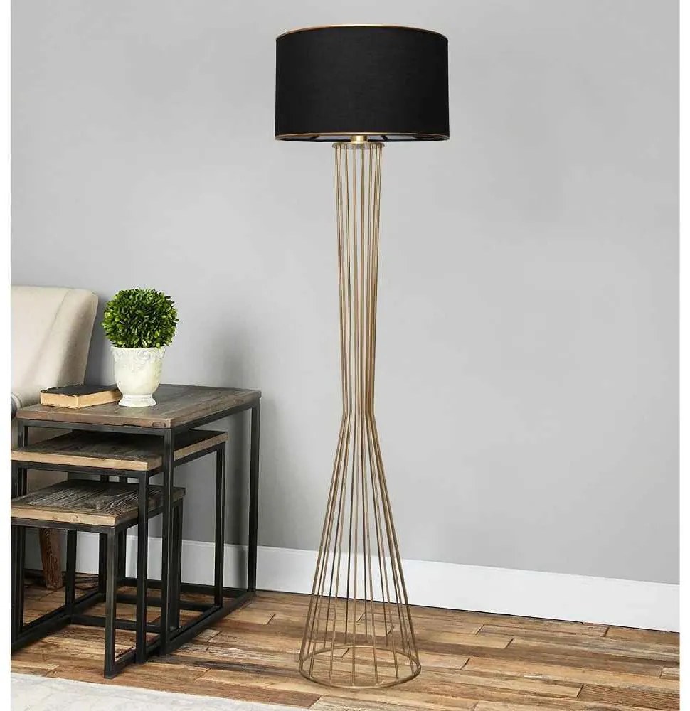 Designová stojanová lampa Fellini 155 cm černá / zlatá