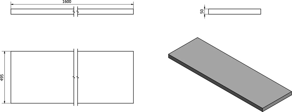 Sapho AVICE 160 x 50 cm AV164 deska dub Rover