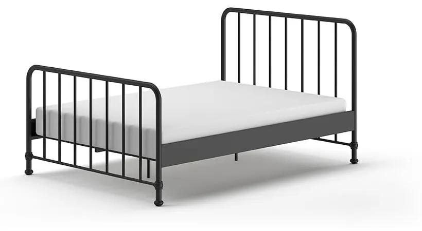 Černá kovová jednolůžková postel s roštem 140x200 cm BRONXX – Vipack