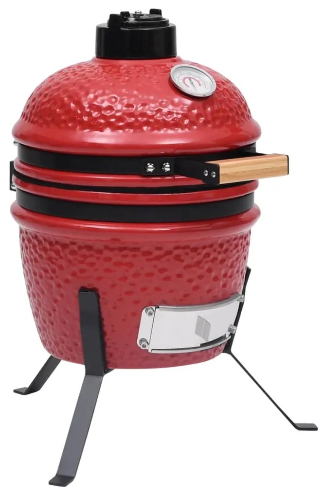 316095 vidaXL Zahradní gril a udírna 2 v 1 Kamado keramický 56 cm červený