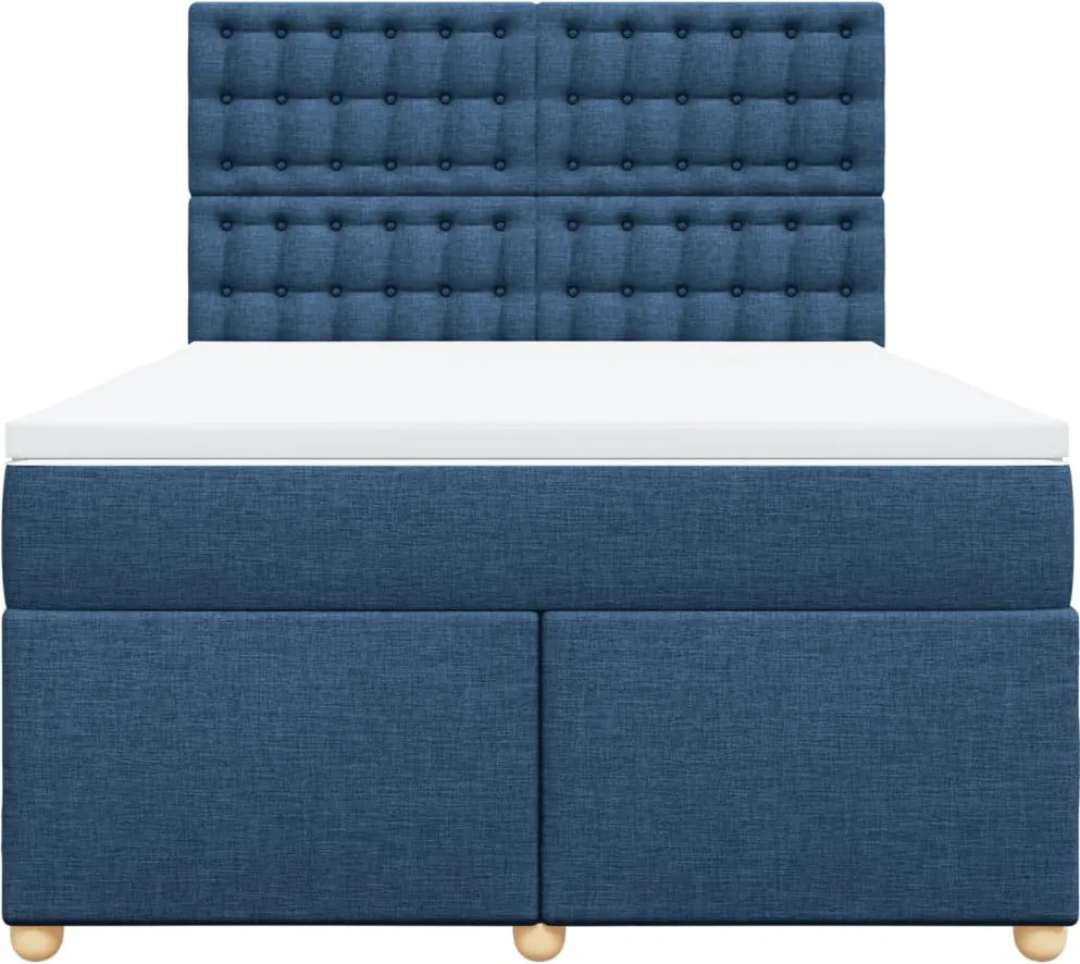 Box spring postel s matrací modrá 140x200 cm textil 3291323