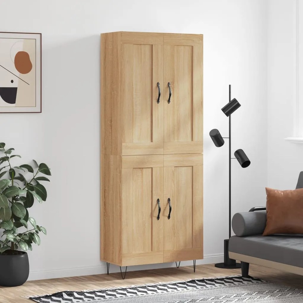 Skříň highboard dub sonoma 69,5 x 34 x 180 cm kompozitní dřevo