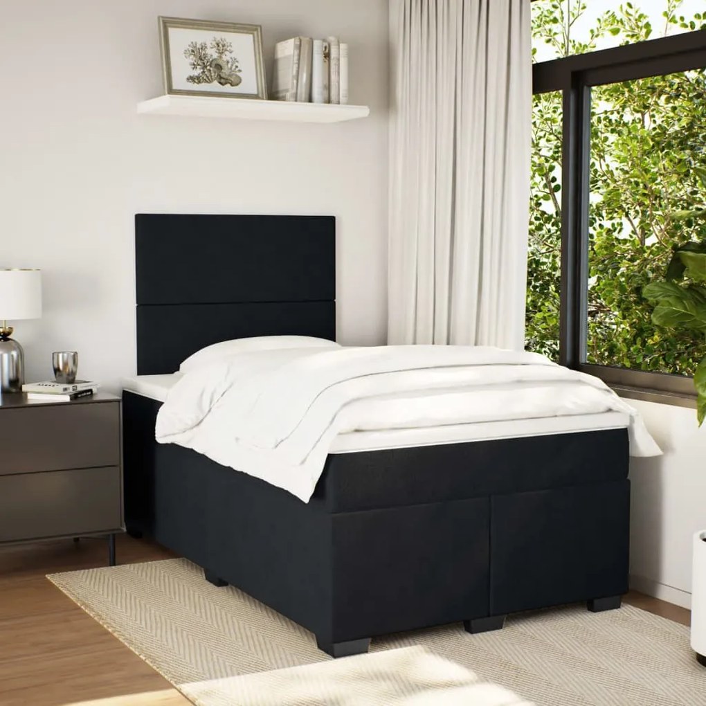 Box spring postel s matrací černá 120 x 190 cm samet 3293154