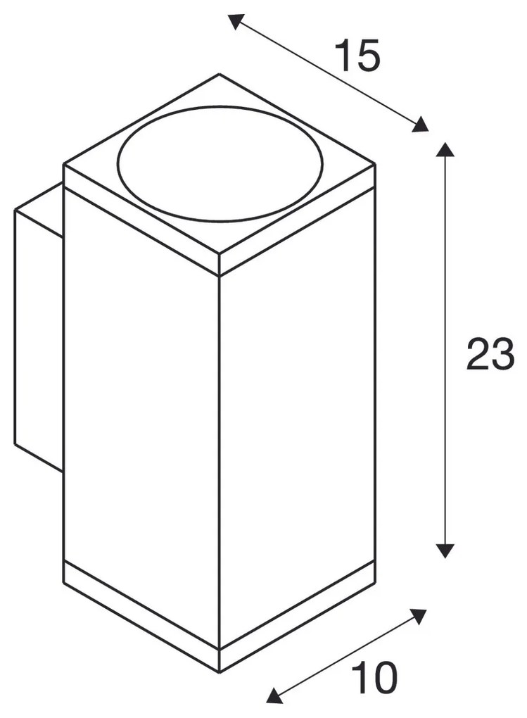 SLV 1003419 Enola Square Up/Down M, venkovní nástěnné svítidlo, LED 19W 3000/4000K, antracit, výška 23cm, IP65