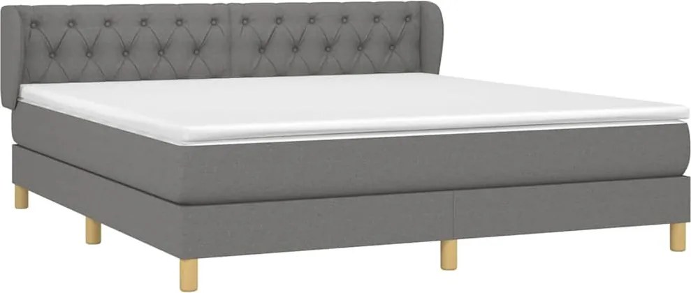 Box spring postel s matrací tmavě šedá 160x200 cm textil 3127054