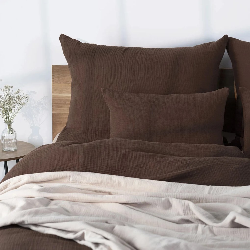 Celoroční mušelínové povlečení Chocolate - GOTS Velikost: atypický 240 x 200 + 2 x 70 x 90