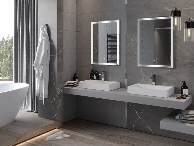 Mexen Taco osvětlené koupelnové zrcadlo 60 x 80 cm, LED 6000K, antifog - 9805-060-080-611-00