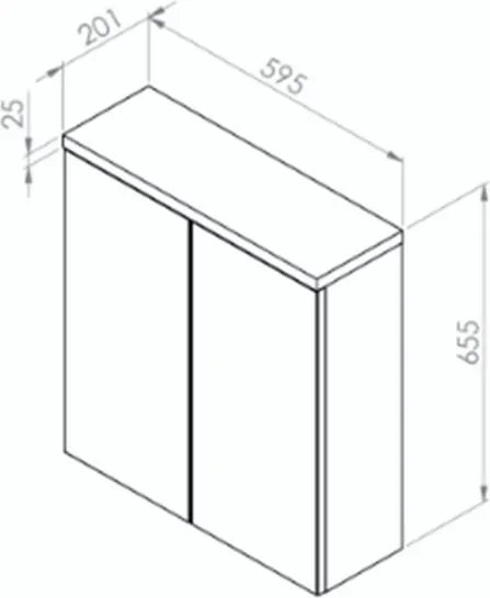 BPS-koupelny Zrcadlová skříňka bez osvětlení Orion W 60 ZS