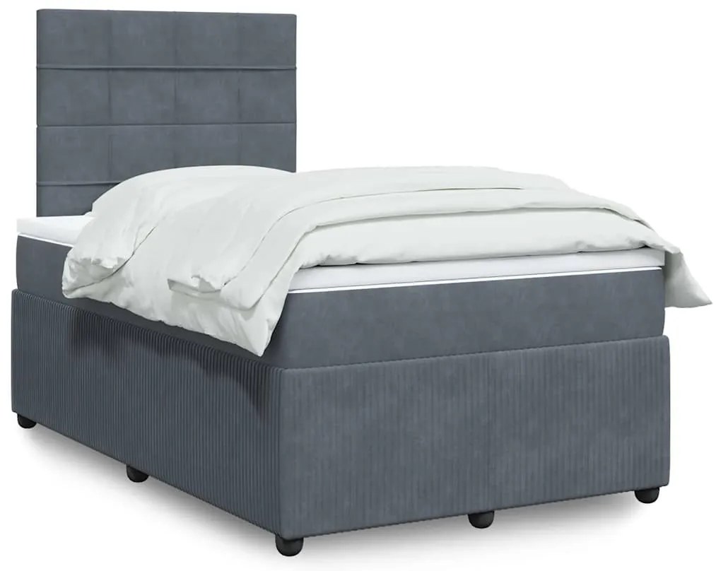 Box spring postel s matrací tmavě šedý 120x190 cm samet 3292287
