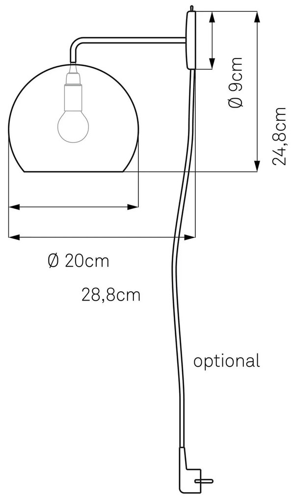 Nyta Tilt Globe Wall světlo kabel červený, černá