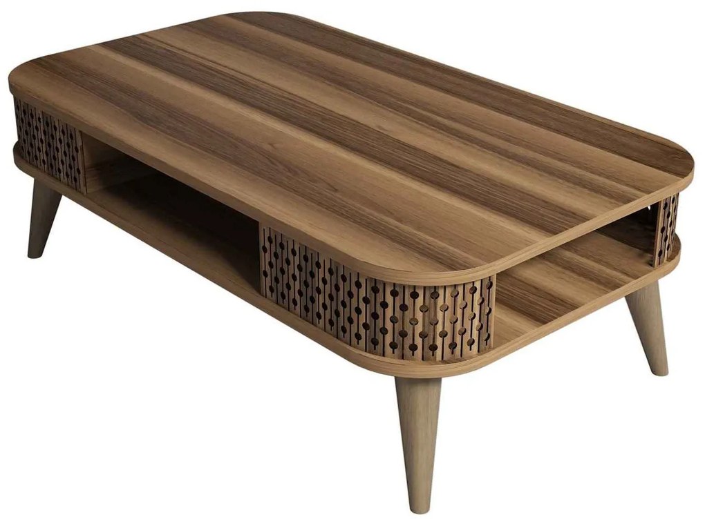 Designový konferenční stolek Baina 105 cm vzor ořech
