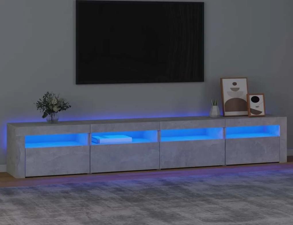vidaXL TV skříňka s LED osvětlením 240x35x40 cm [3152763] Barva: Betonová šedá