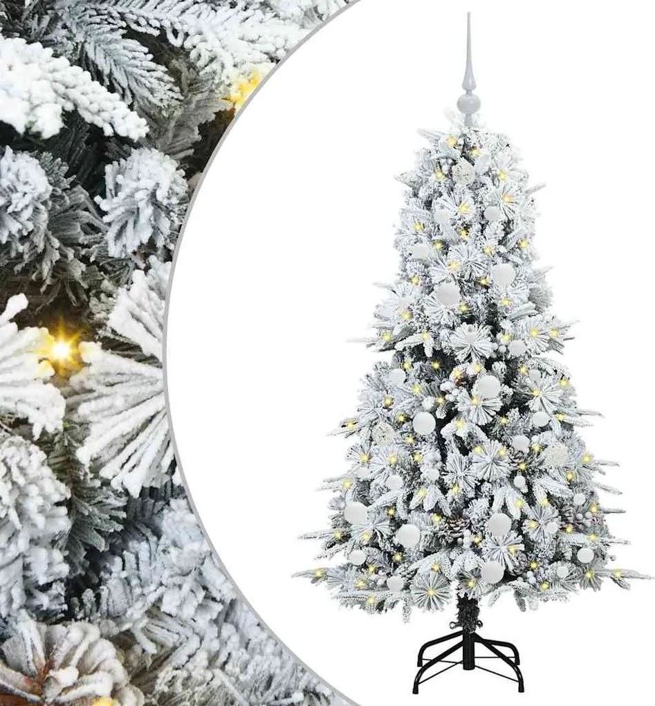 Umělý Skládací Vánoční Strom s stojanem Bílá 150 cm PE a PVC 3397474