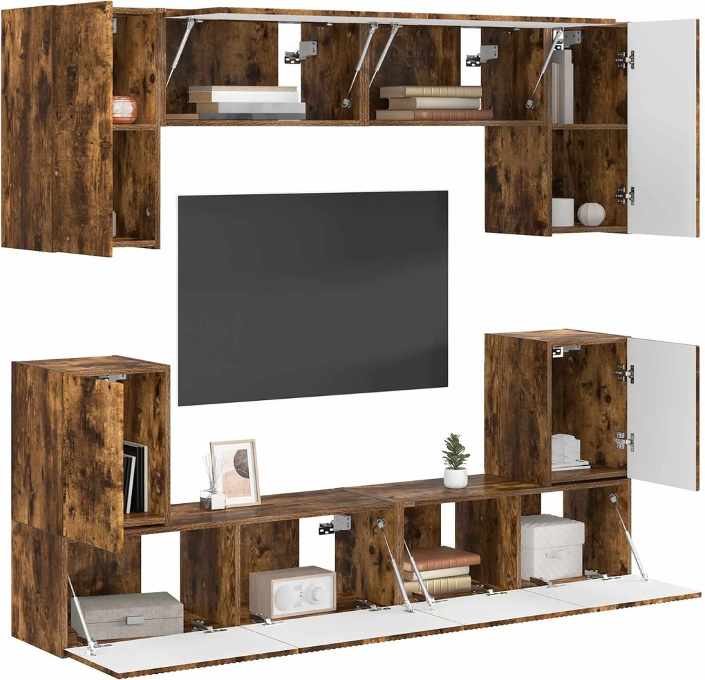 Sestava TV skříněk 5 ks Kouřový dub Kompozitní dřevo 3409056